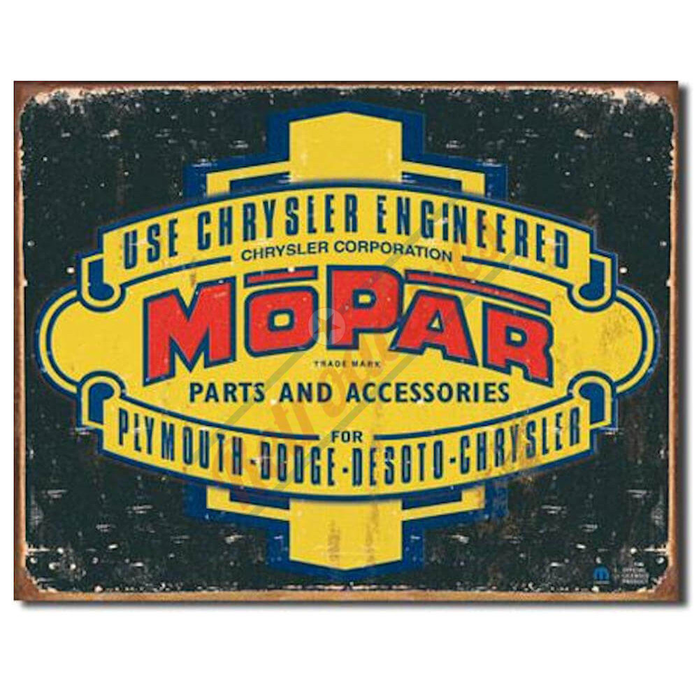 Mopar Hemi Powered Distressed Tin Sign