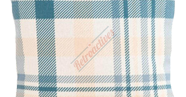 Blue and Cream Madras Plaid Print Decorative Throw Pillow