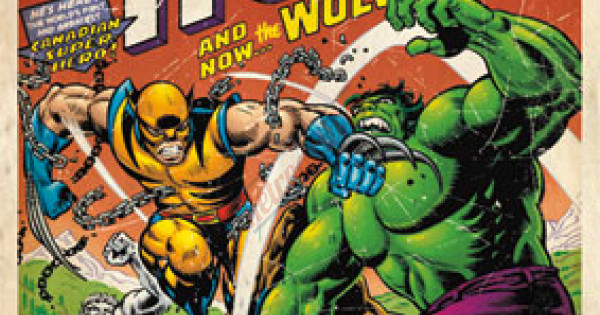 The Incredible Hulk and Wolverine Comic Book Cover Poster