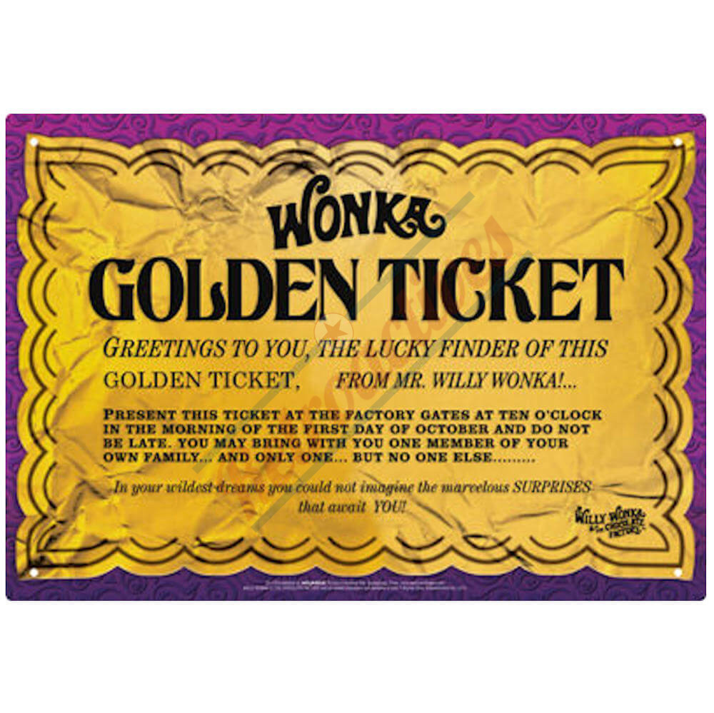 Charlie And The Chocolate Factory Blank Golden Ticket