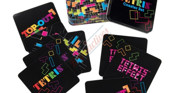 TETRIS 10 Piece Coaster Set with Tin Storage Box