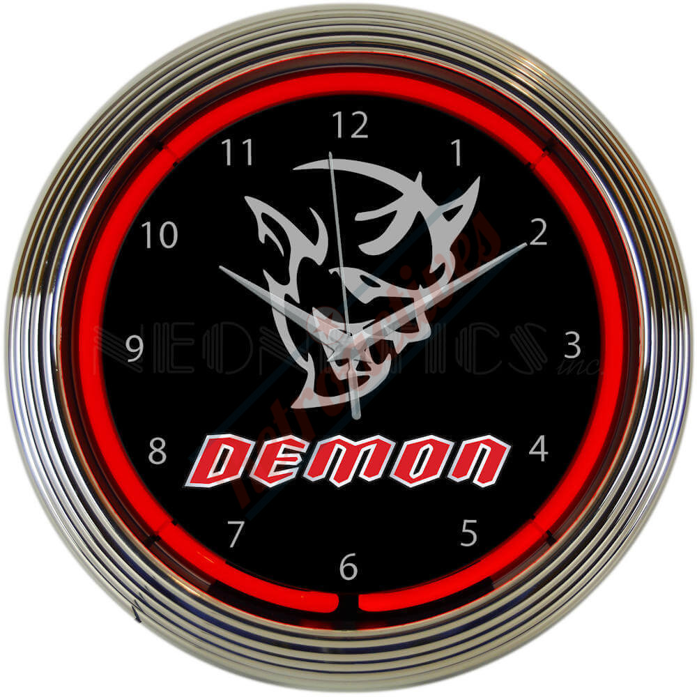 Dodge Charger Red Neon Clock