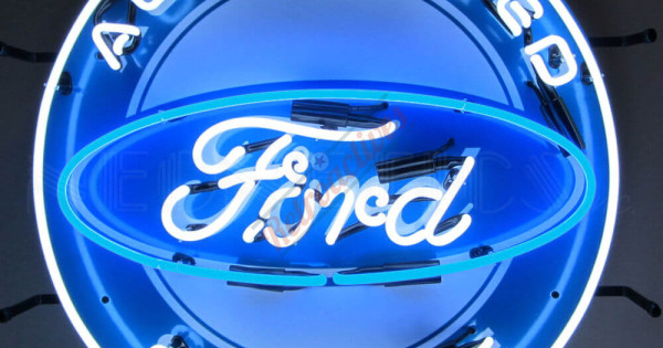 Ford Authorized Service Standard Neon Sign With Backing