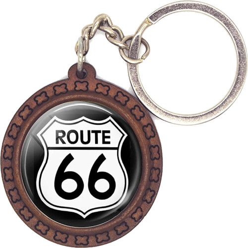 Route 66 Highway Road Sign Pendant Necklace Silver