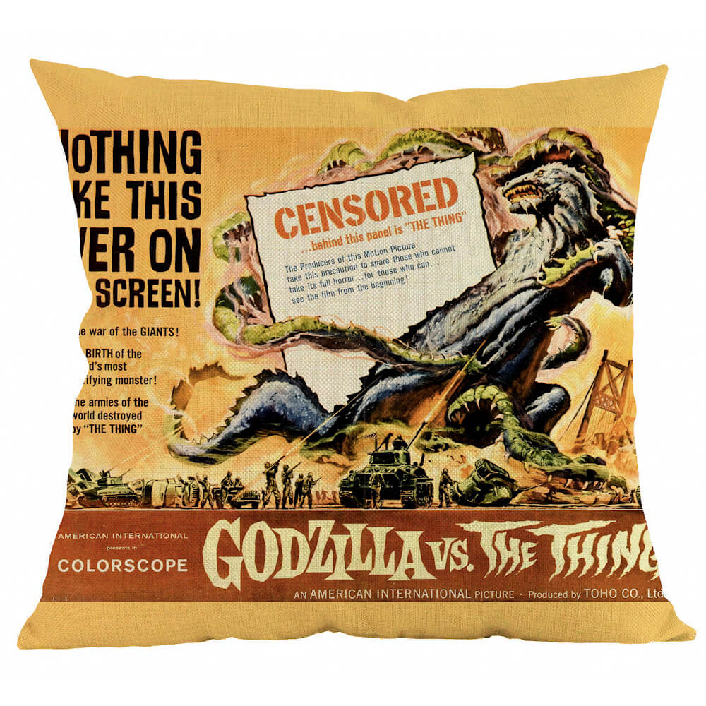 Godzilla vs. The Thing 1964 Movie Poster Decorative Throw Pillow