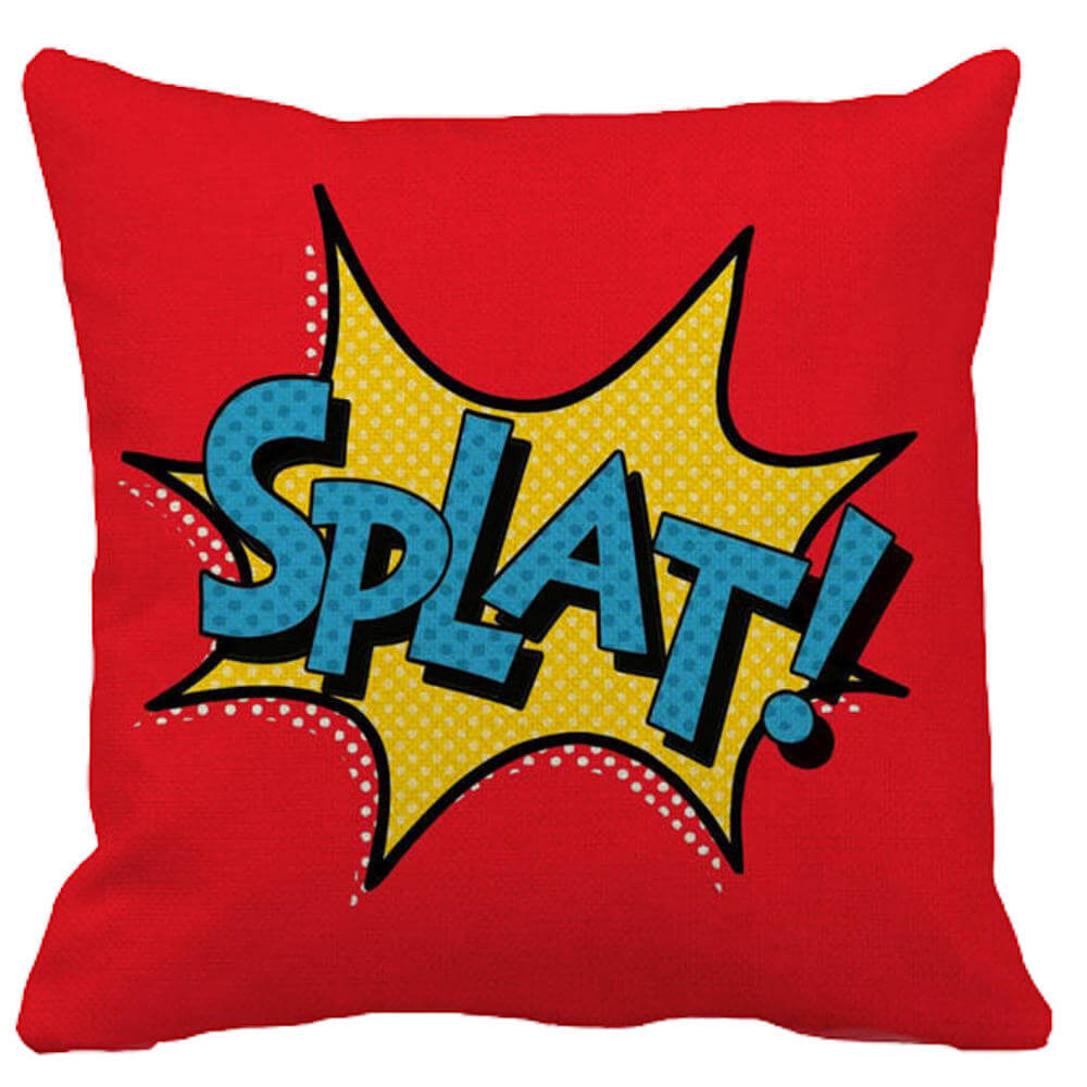 Pop Art - Comic Book - Red SPLAT! - Decorative Throw Pillow