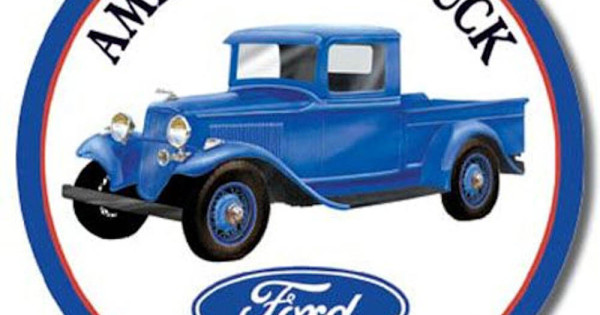 Ford Trucks Round Tin Sign