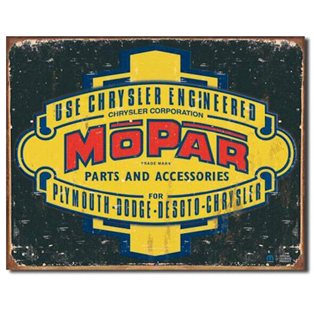 Mopar Parts And Accessories Distressed Tin Sign