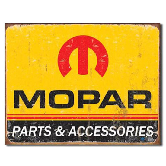 Mopar Parts And Accessories Distressed Tin Sign